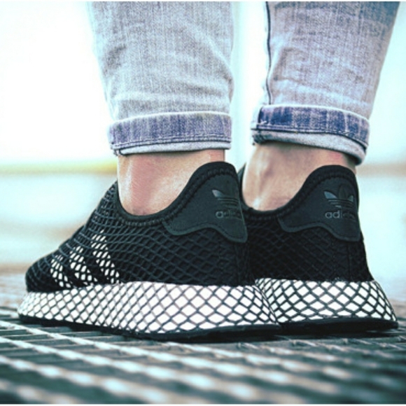 adidas | Shoes | Adidas Black White Stripes Mesh Running Sneakers ...